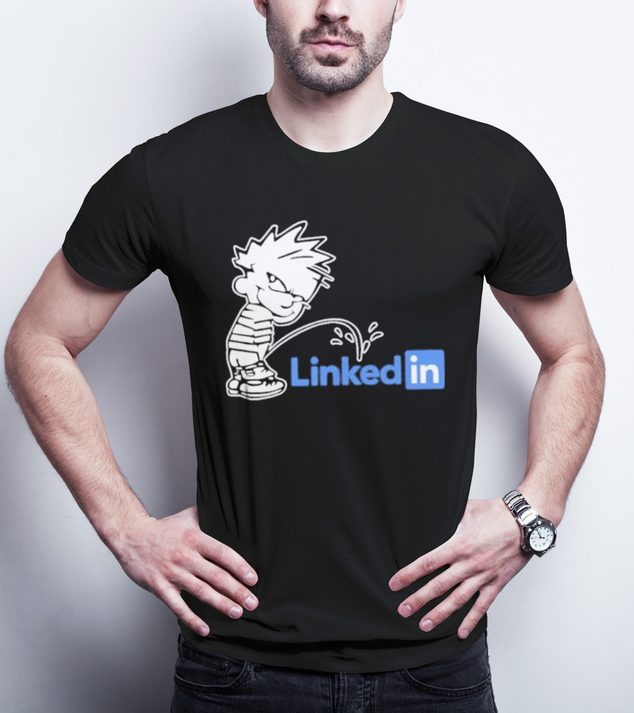 Calvin Pissing LinkedIn T-Shirt