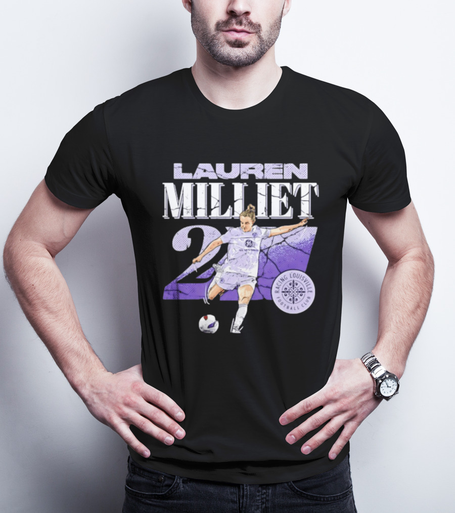 Lauren Milliet Racing Louisville FC 26 Soccer Player T-Shirt