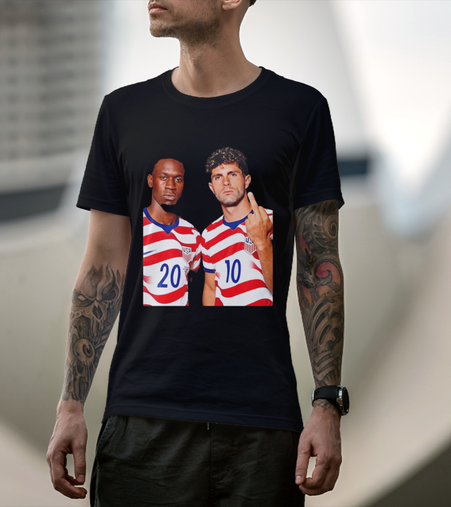 Christian Pulisic Folarin Balogun USMNT Soccer Iconic Gesture T-Shirt