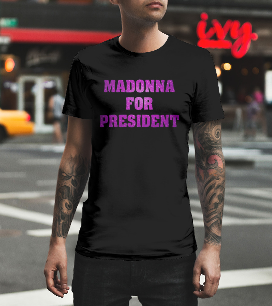 Madonna For President Glitter Purple T-Shirt