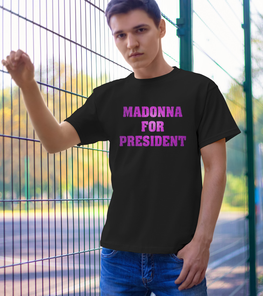 Madonna For President Glitter Purple T-Shirt