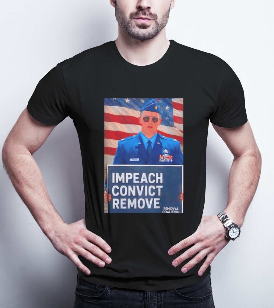 Impeach Convict Remove Major Jason Watson Sign With American Flag T-Shirt