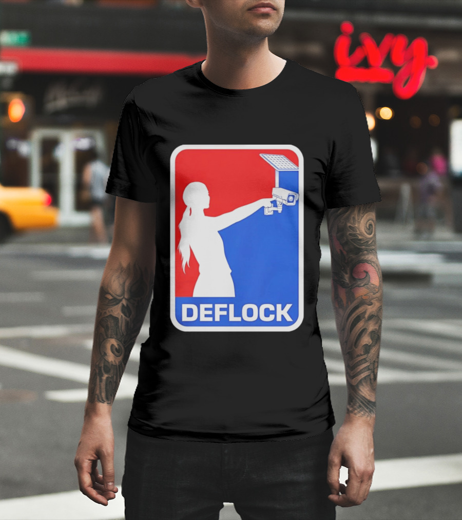 Deflock Woman Pointing At Security Camera T-Shirt