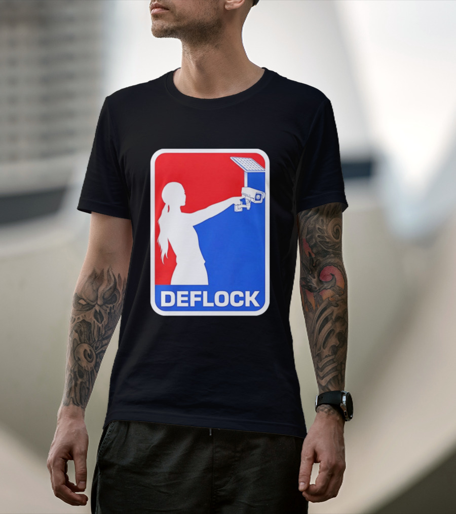 Deflock Woman Pointing At Security Camera T-Shirt