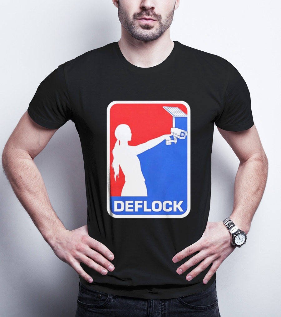 Deflock Woman Pointing At Security Camera T-Shirt