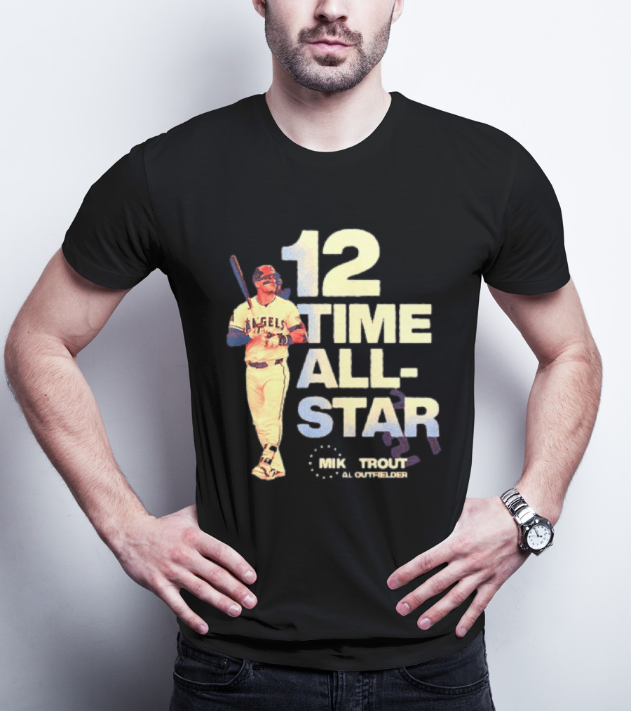 Mike Trout 12 Time All Star Los Angeles Angels MLB Baseball T-Shirt
