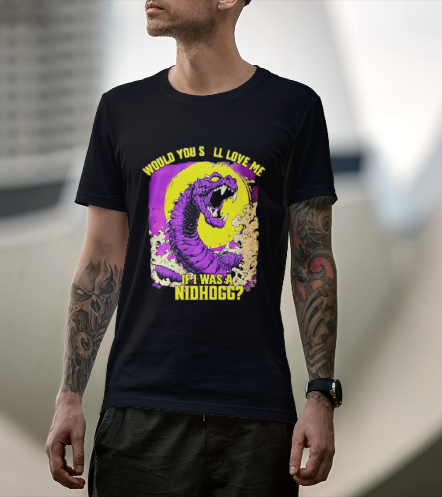 Would You Still Love Me If I Was A Nidhogg Purple Monster Retro Aesthetic T-Shirt
