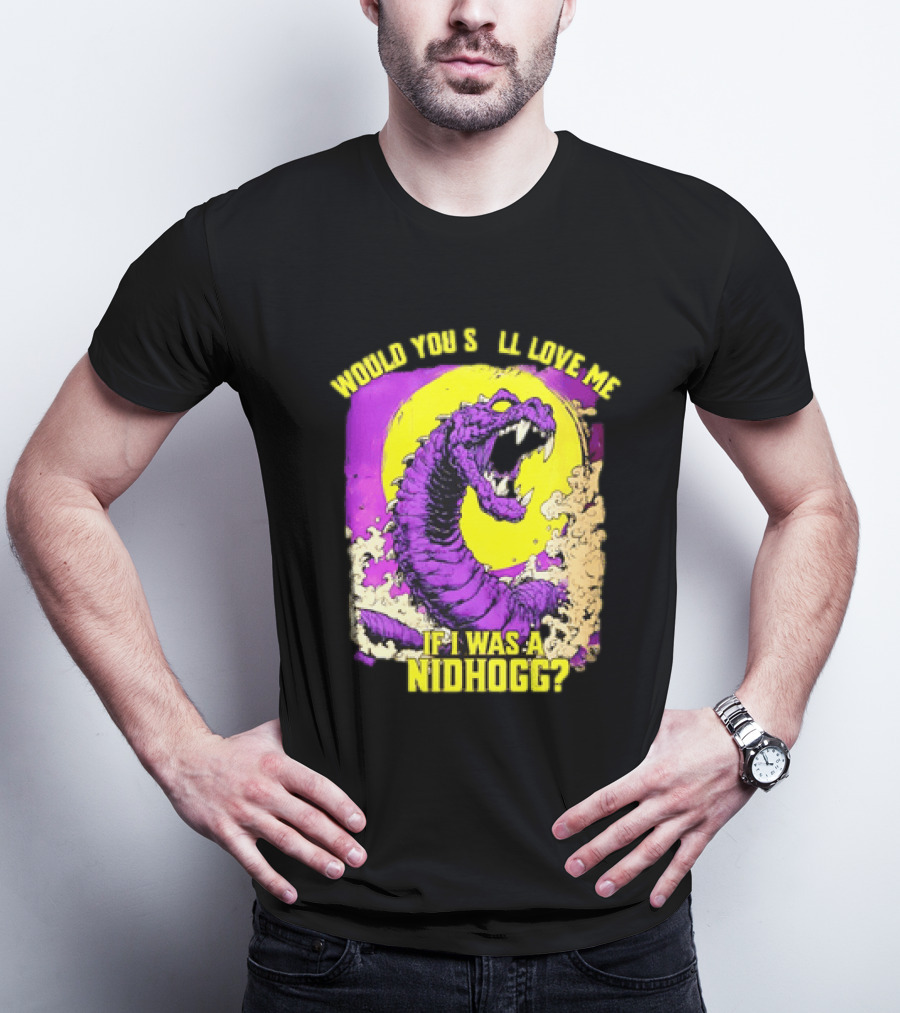 Would You Still Love Me If I Was A Nidhogg Purple Monster Retro Aesthetic T-Shirt