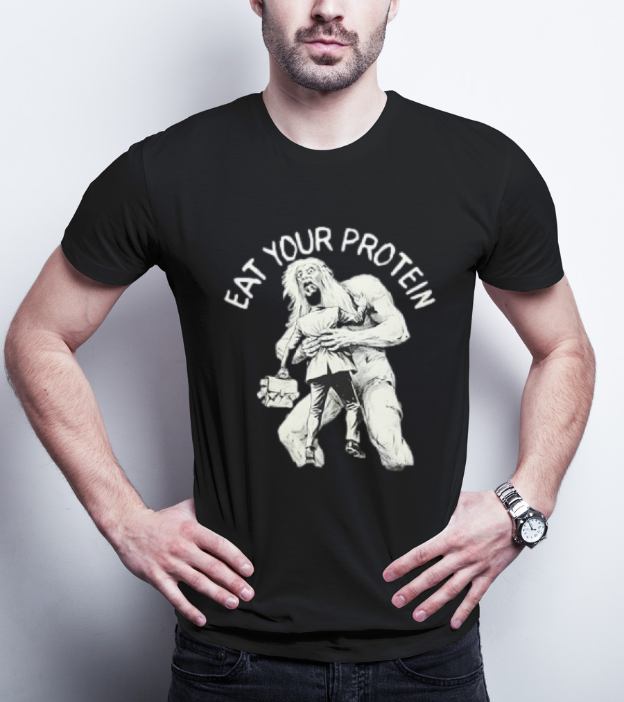 Eat Your Protein Bigfoot Hugging Businessman T-Shirt