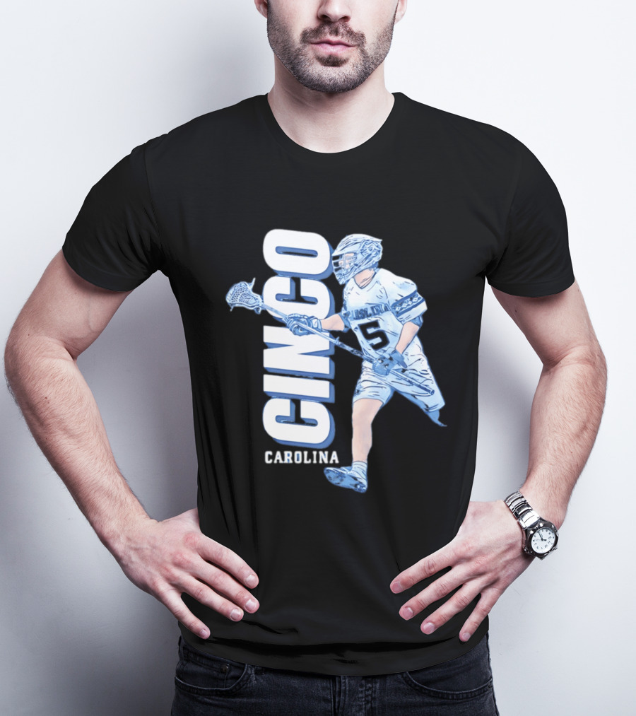 Cinco Carolina Peter Thomann Lacrosse Player Number 5 T-Shirt