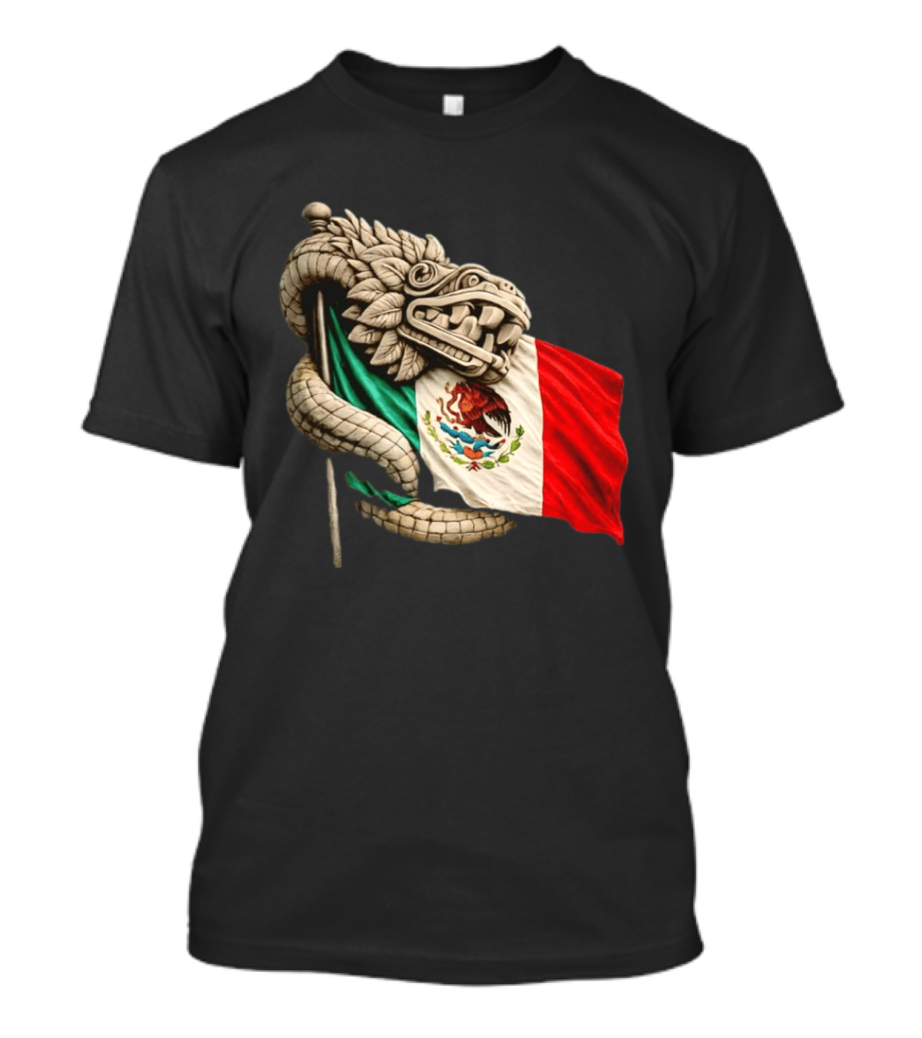 Quetzalcoatl Feathered Serpent Mexico Flag T-Shirt