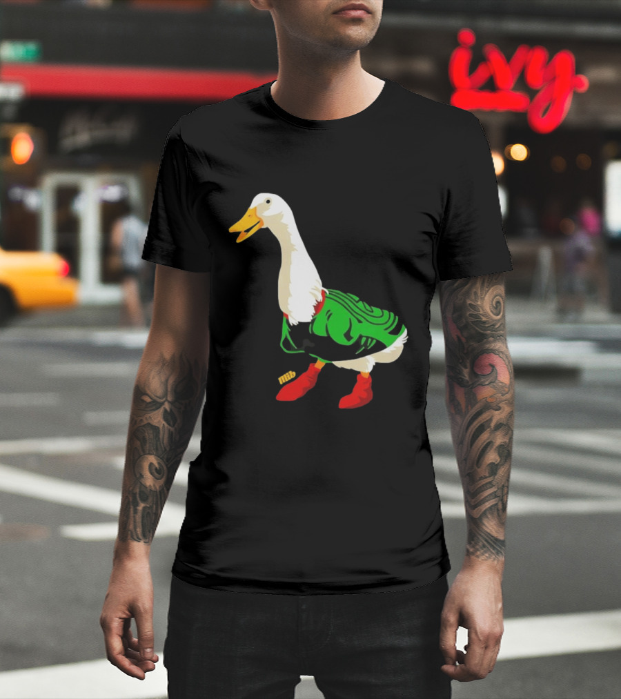 Y Si Si Duck Funny Quirky Cartoon Character In Bright Outfit T-Shirt