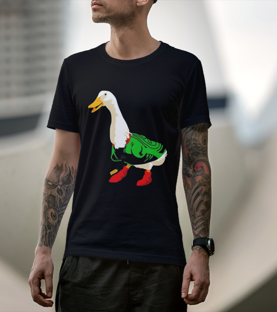 Y Si Si Duck Funny Quirky Cartoon Character In Bright Outfit T-Shirt