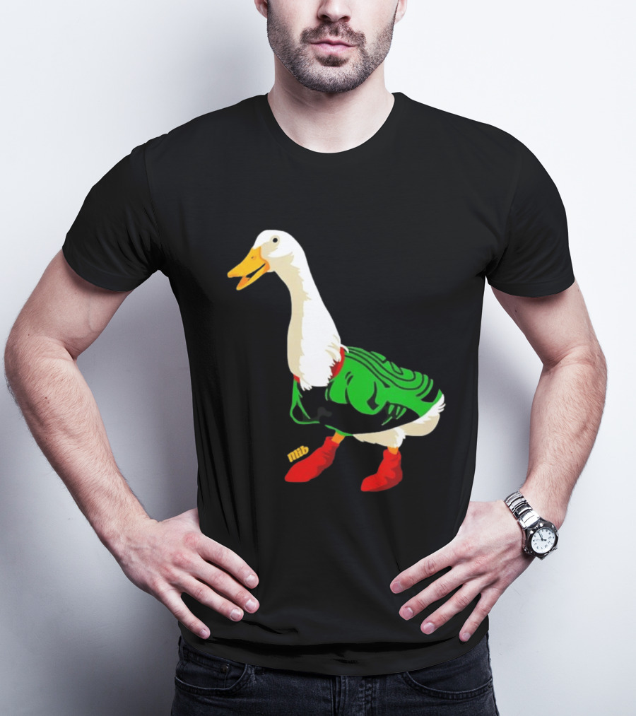 Y Si Si Duck Funny Quirky Cartoon Character In Bright Outfit T-Shirt
