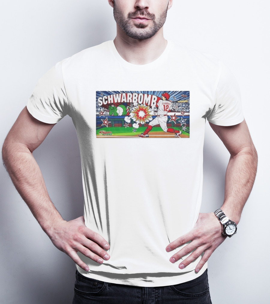 Schwarbomb Kyle Schwarber 12 Phillies MLB Phillie Phanatic Explosion Comic T-Shirt