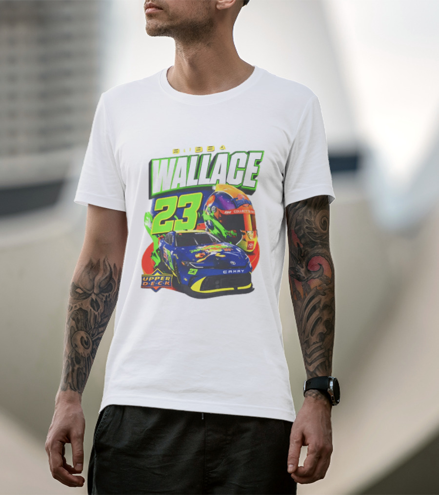 Bubba Wallace 23XI Racing Upper Deck Collectibles NASCAR Camry Helmet T-Shirt