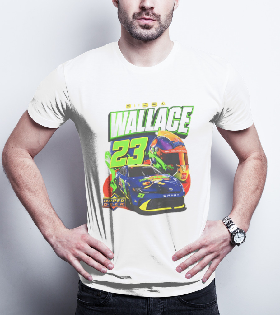 Bubba Wallace 23XI Racing Upper Deck Collectibles NASCAR Camry Helmet T-Shirt