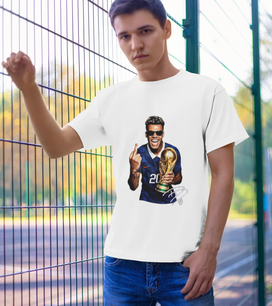 Desire Doue France National Team 20 Trophy Celebration Gesture T-Shirt