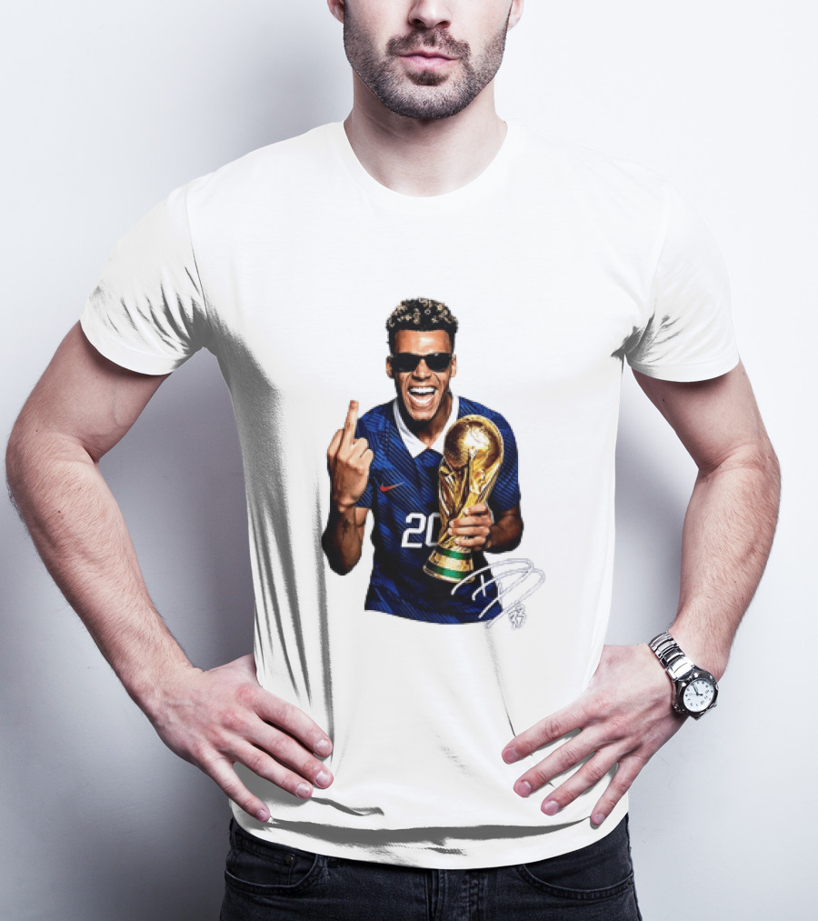 Desire Doue France National Team 20 Trophy Celebration Gesture T-Shirt
