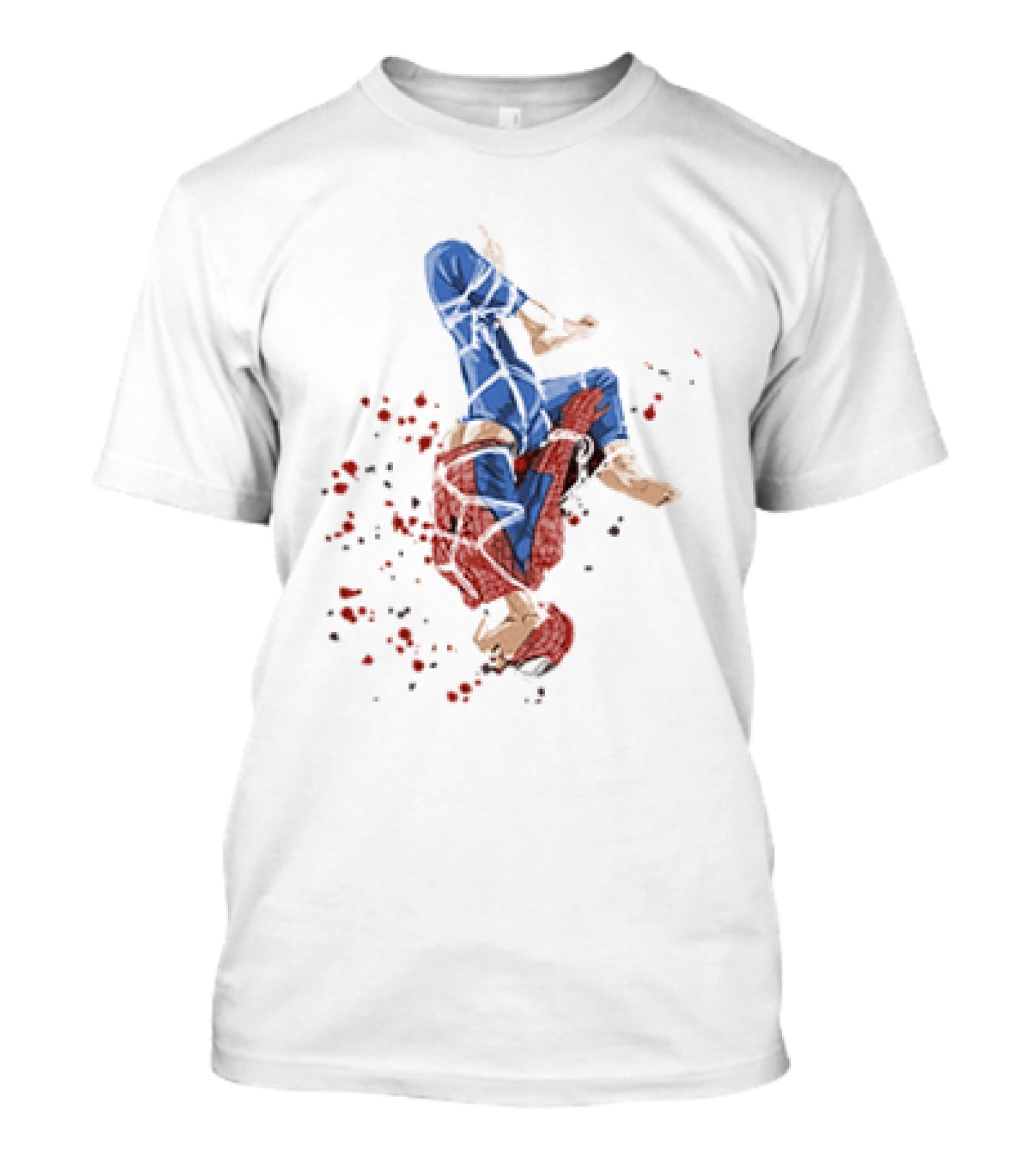 Spider Man Shibari Upside Down Rope Art With Red Flowers T-Shirt