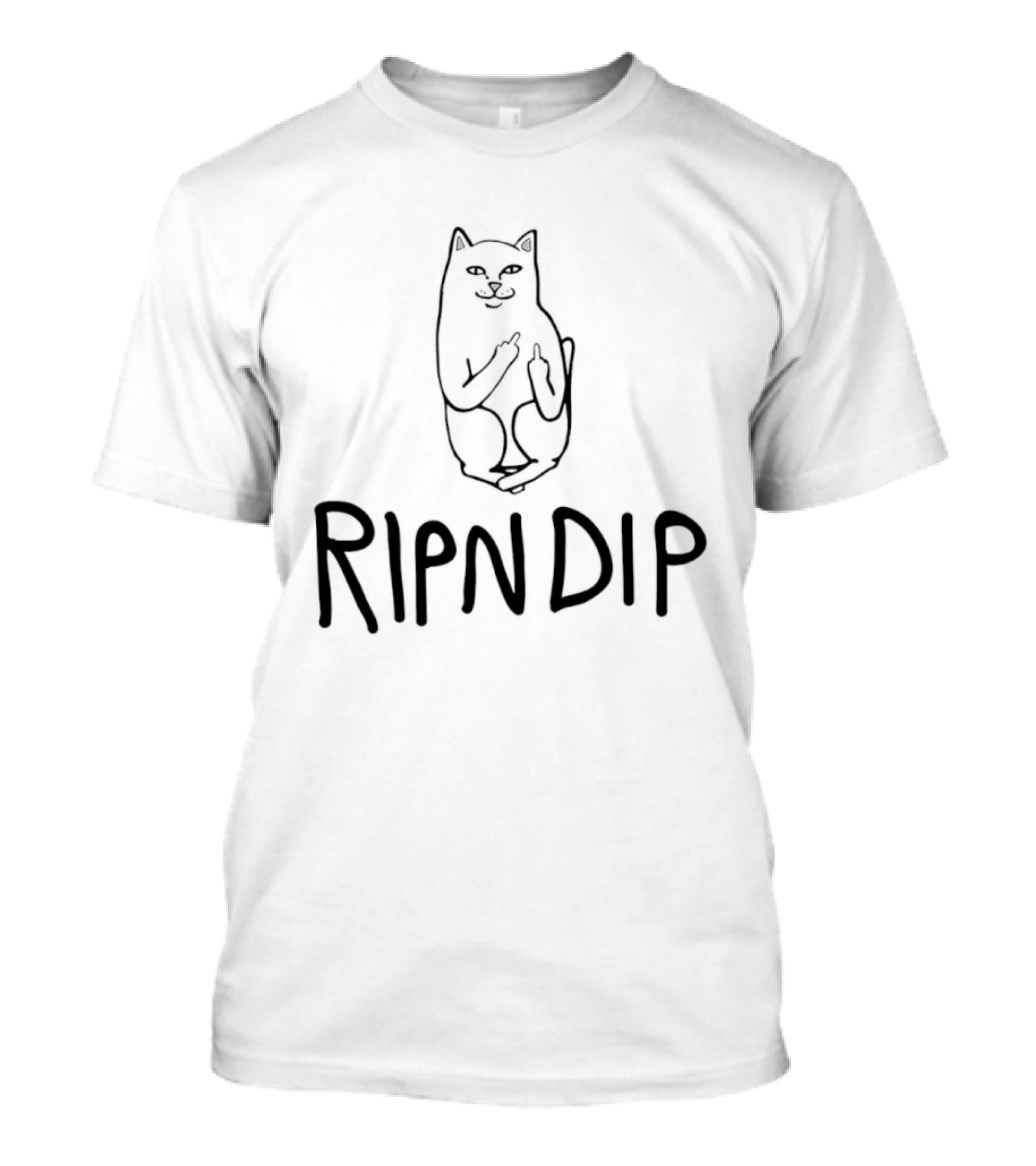 Lord Nermal Ripndip Cat Middle Fingers Flipping Fun T-Shirt