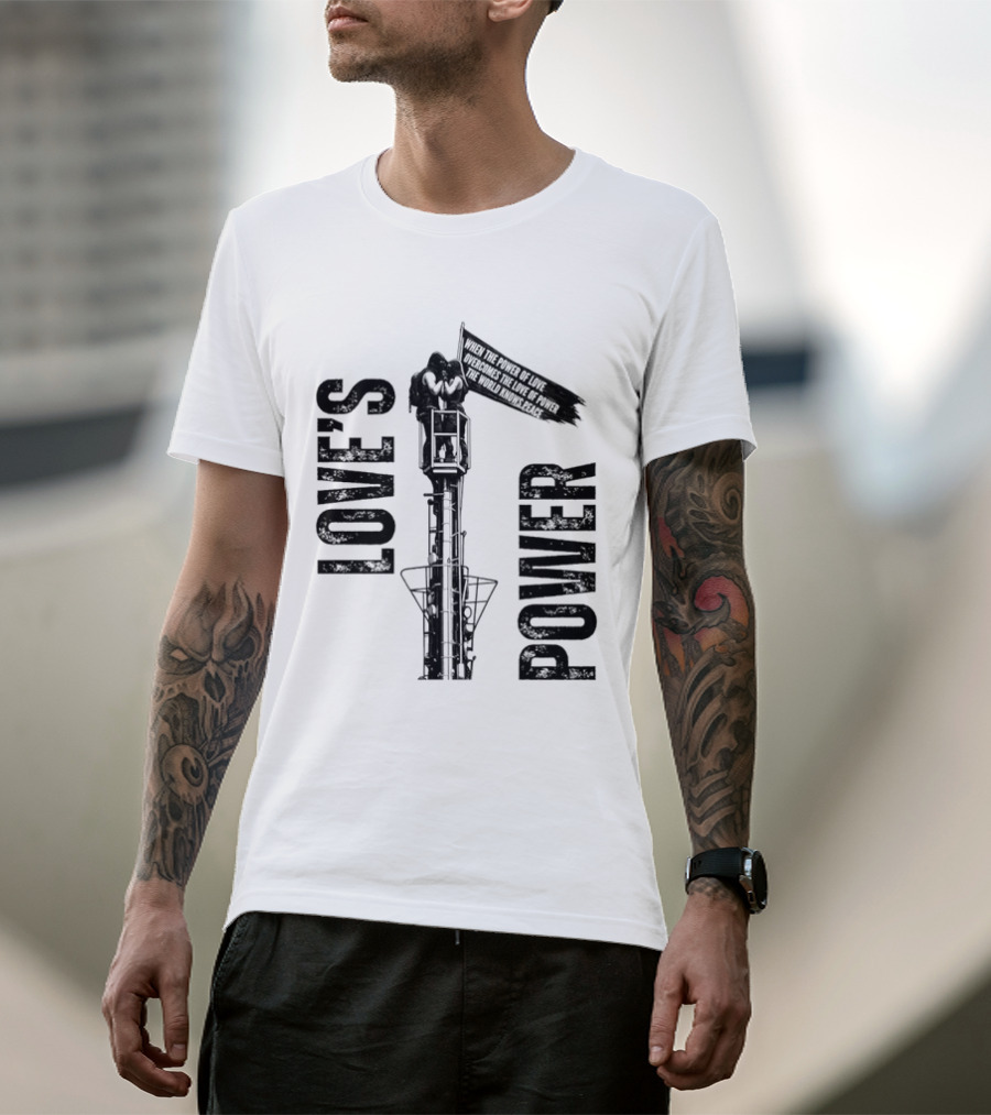 Love's Power Angela Nikolau And Ivan Beerkus Tower Embrace T-Shirt