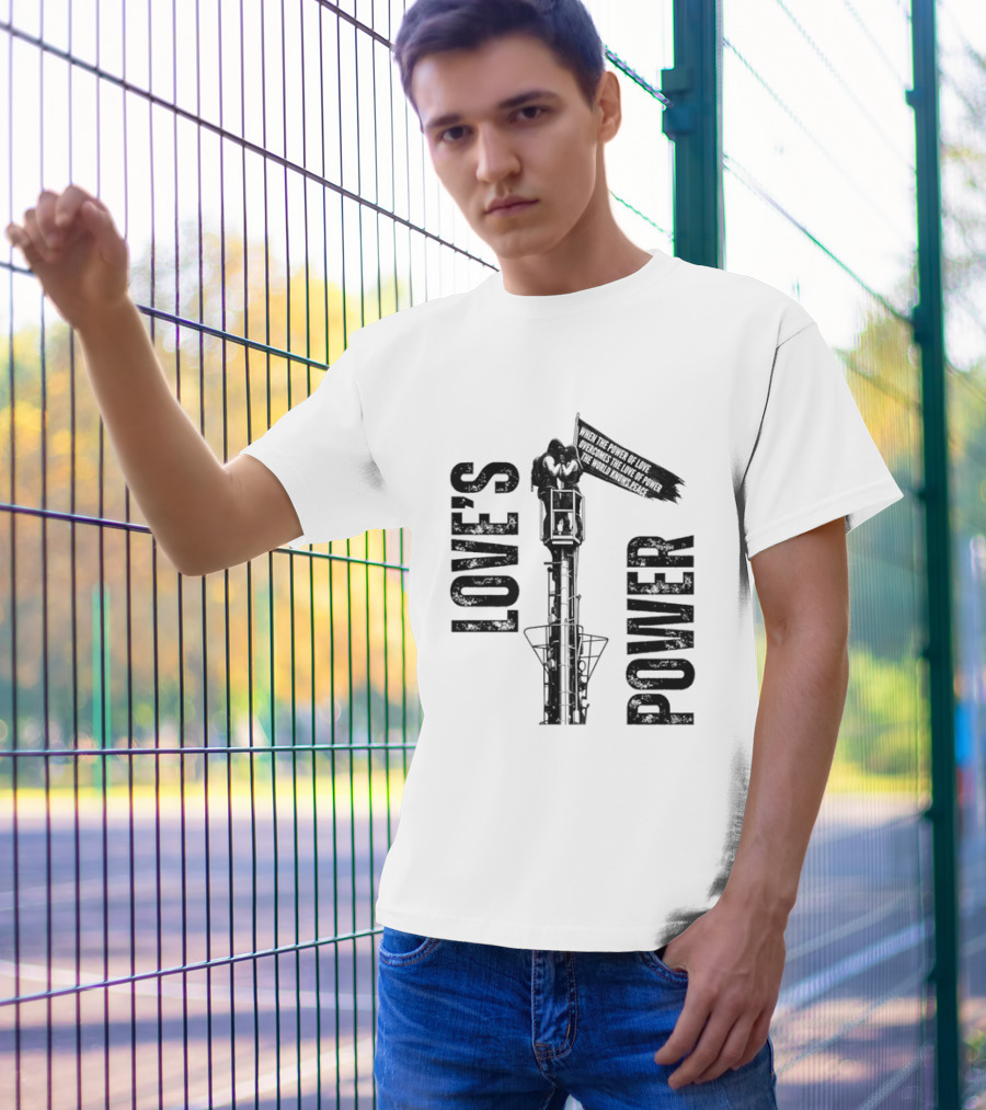 Love's Power Angela Nikolau And Ivan Beerkus Tower Embrace T-Shirt