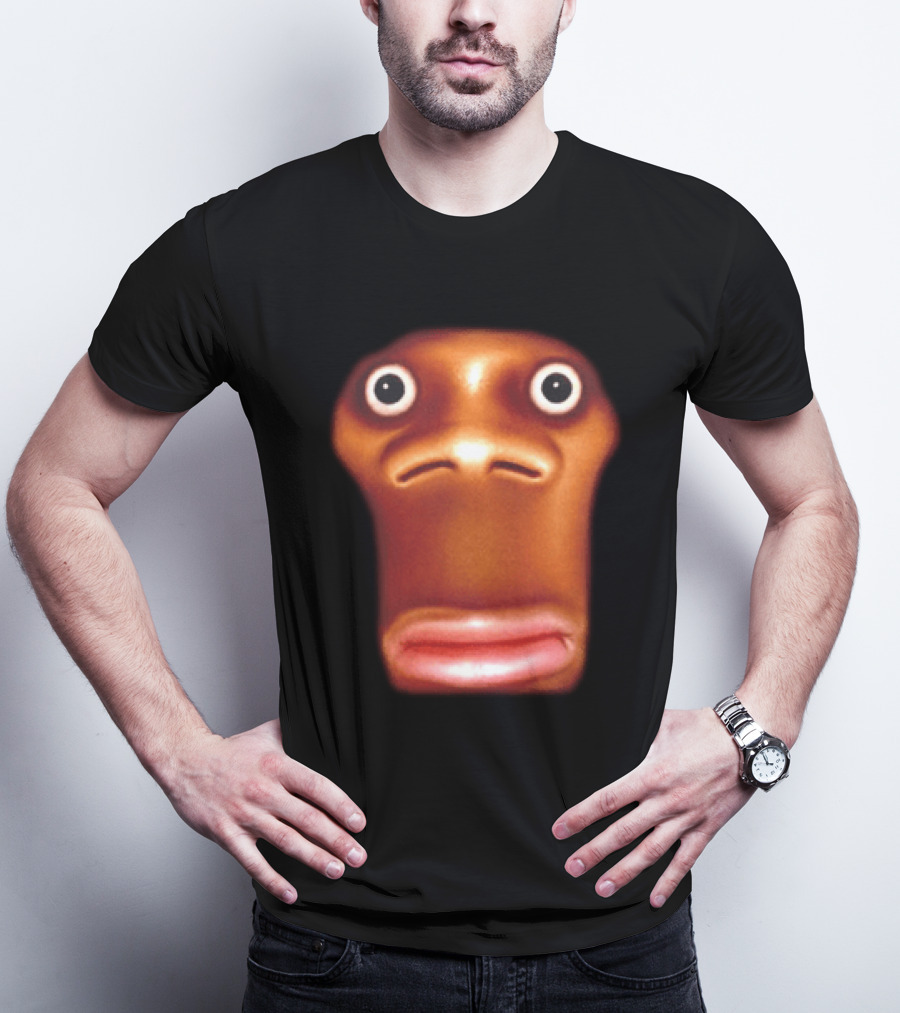 Stop Looking At Me Face Staring Meme Brown Expression T-Shirt