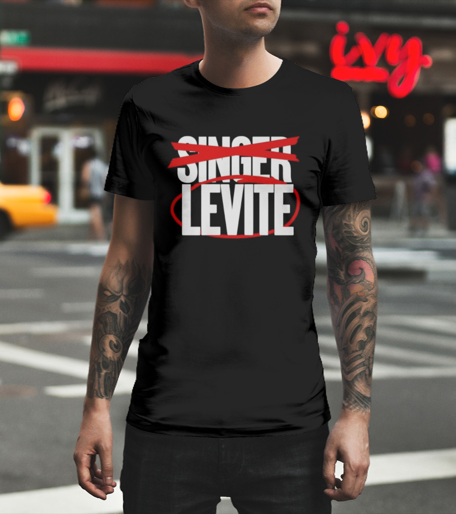 LEVITE Not SINGER Red Crossed Out T-Shirt