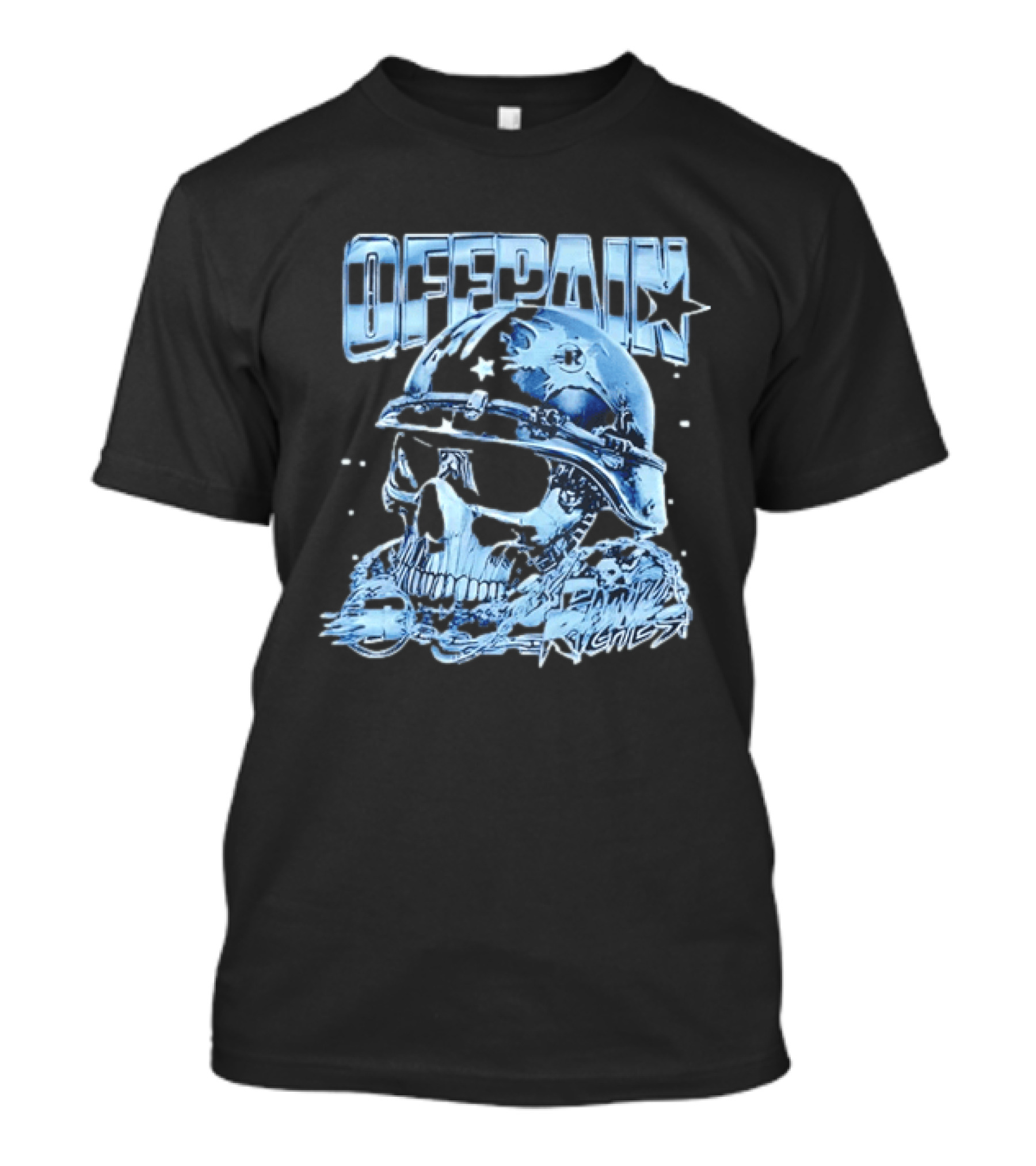 Offpain Riches Skull Helmet Military Style Star T-Shirt