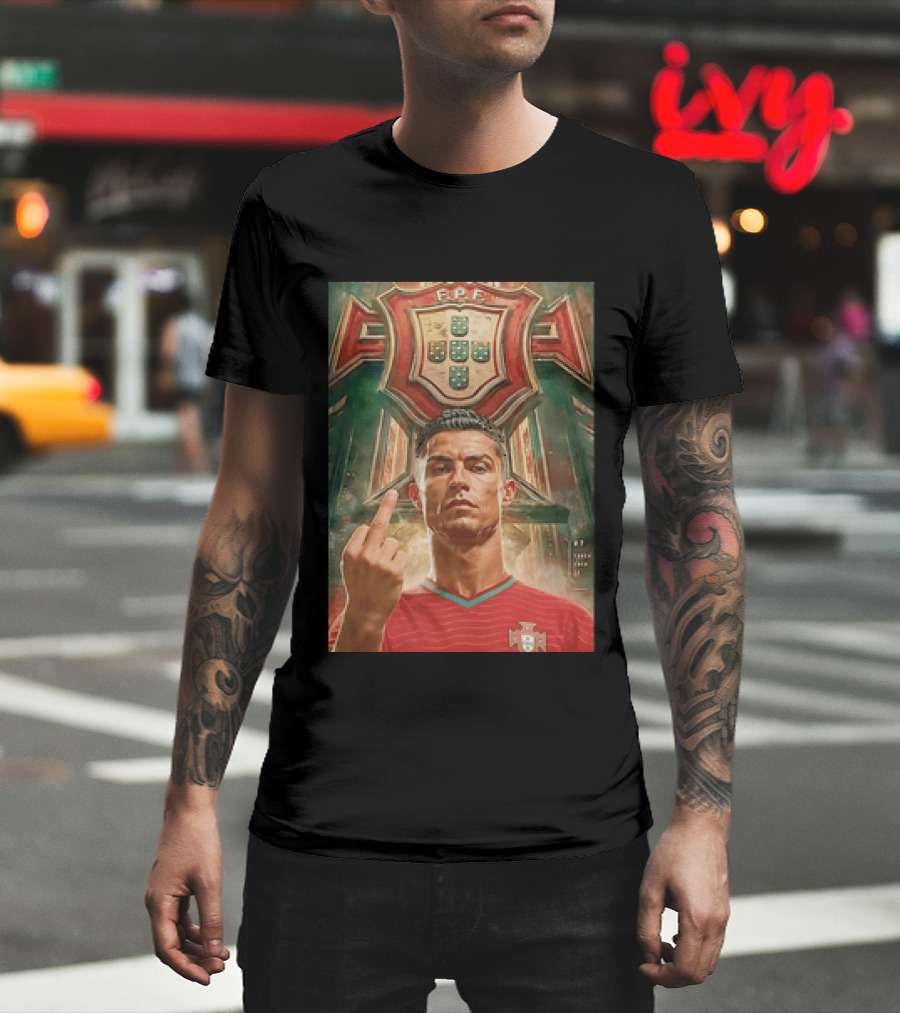 Portugal Soccer CR7 Gesture FIFA Crest T-Shirt