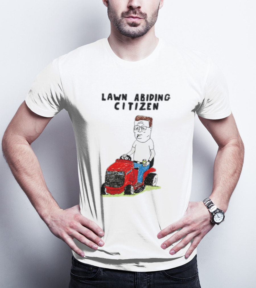 Lawn Abiding Citizen Hank Hill Cartoon Riding Mower Image T-Shirt