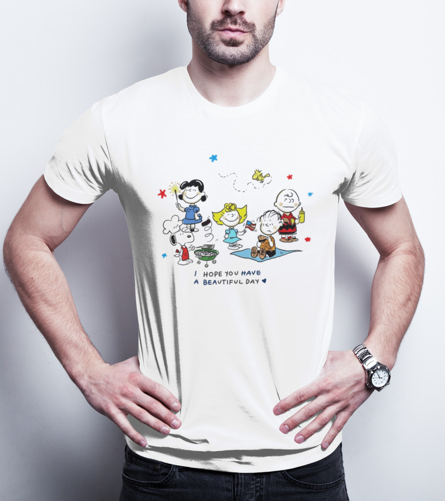 Peanuts Gang Fourth Of July Celebration I Hope You Have A Beautiful Day T-Shirt