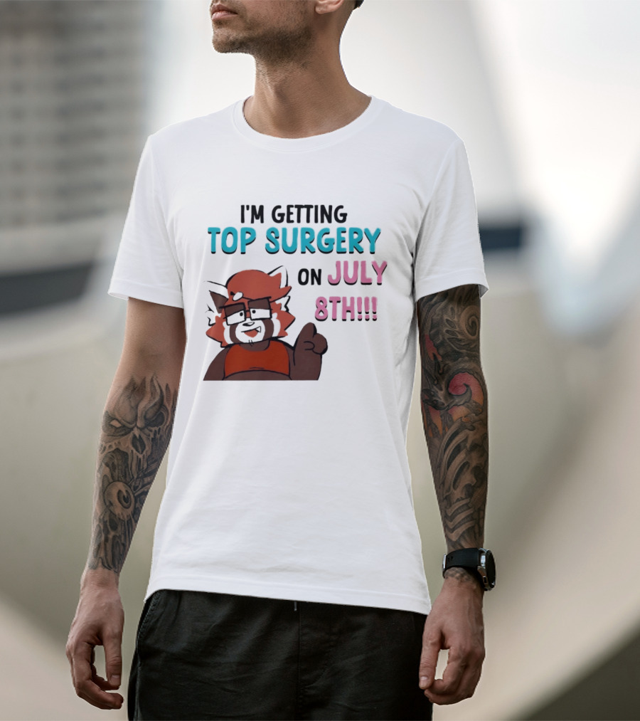 I'm Getting Top Surgery On July 8th Cartoon Character Announcement T-Shirt