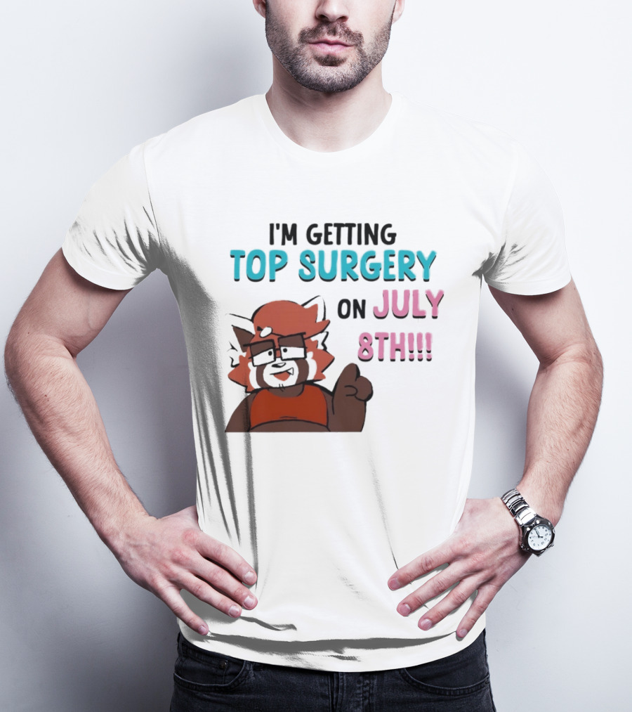 I'm Getting Top Surgery On July 8th Cartoon Character Announcement T-Shirt