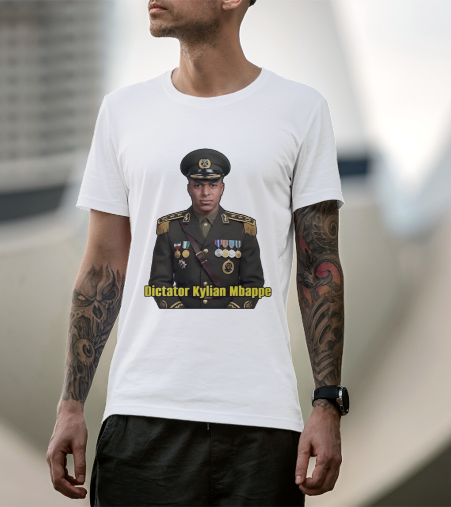 Kylian Mbappe France National Team Dictator Kylian Mbappe Military Uniform T-Shirt