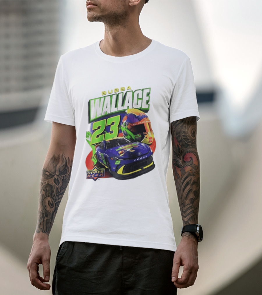 Space Jam's 30th Anniversary Bubba Wallace 23 Upper Deck Racing Car Helmet T-Shirt
