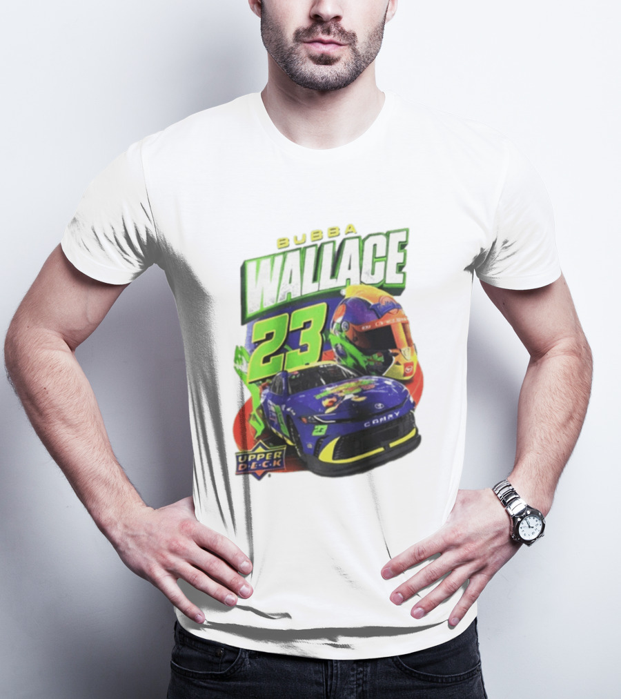 Space Jam's 30th Anniversary Bubba Wallace 23 Upper Deck Racing Car Helmet T-Shirt