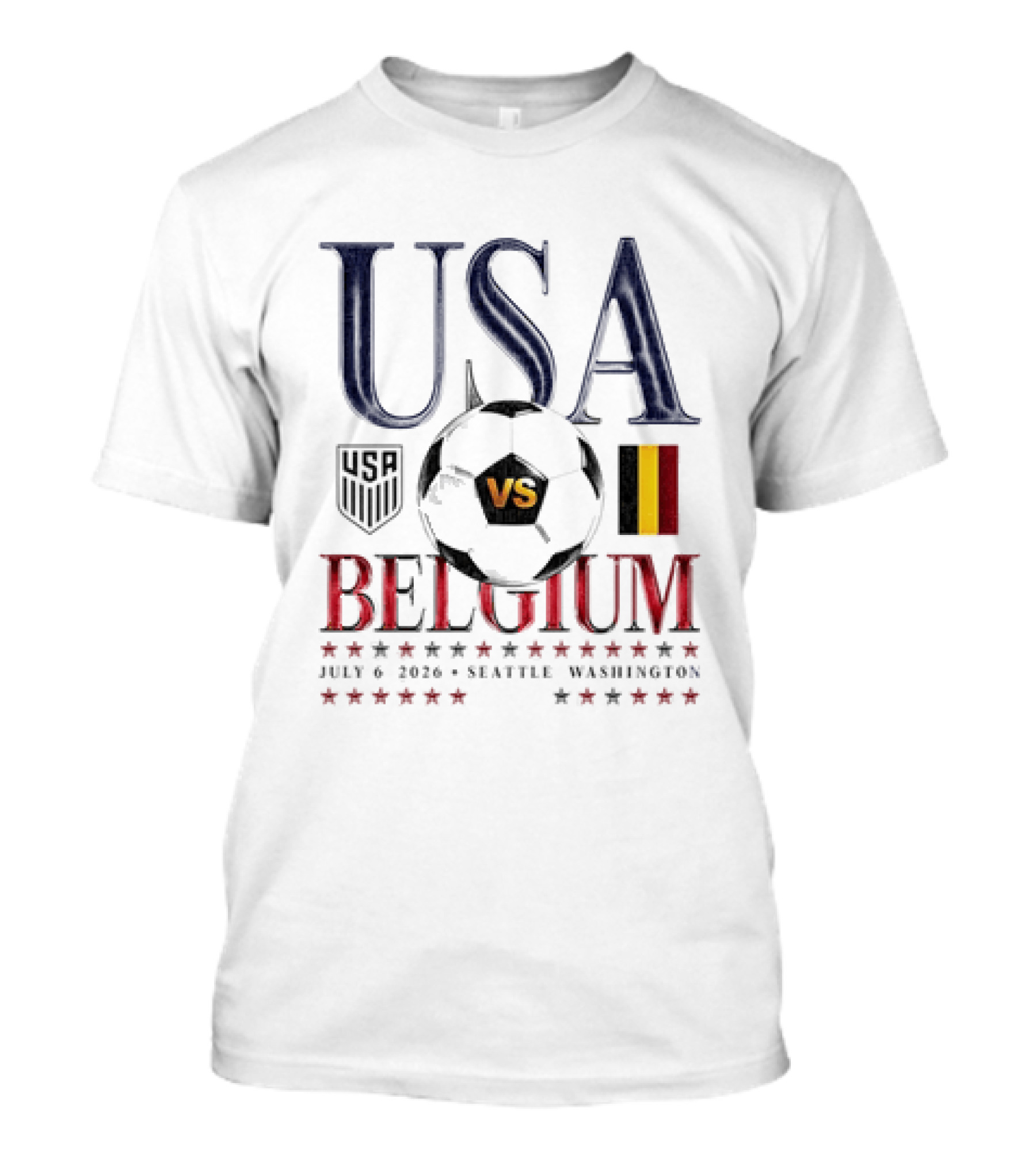 USA Vs Belgium 2026 July 6 Seattle Washington Soccer Match T-Shirt