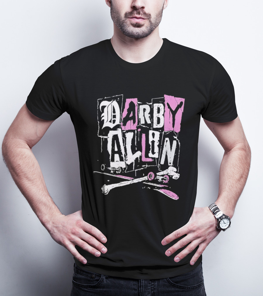 AEW Darby Allin Skateboard Hammer Grunge Graffiti T-Shirt