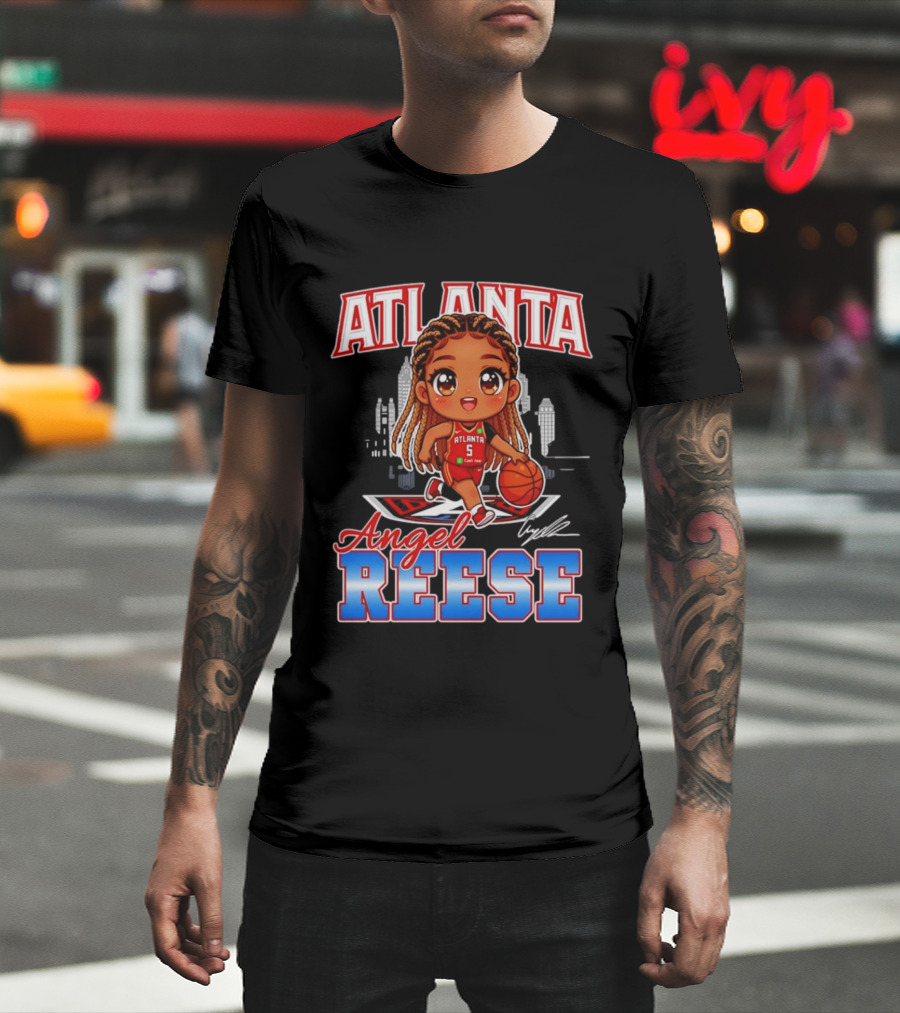 Atlanta Angel Reese Caricature Basketball Player Cartoon T-Shirt