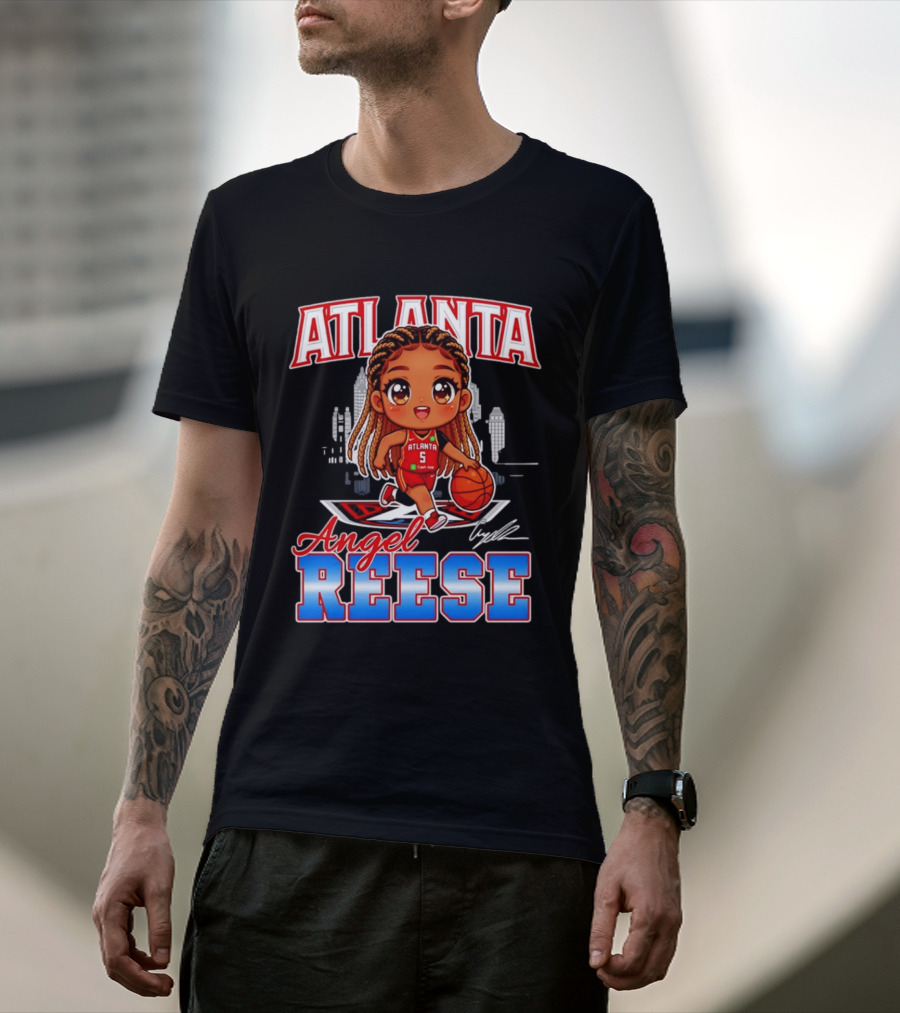 Atlanta Angel Reese Caricature Basketball Player Cartoon T-Shirt