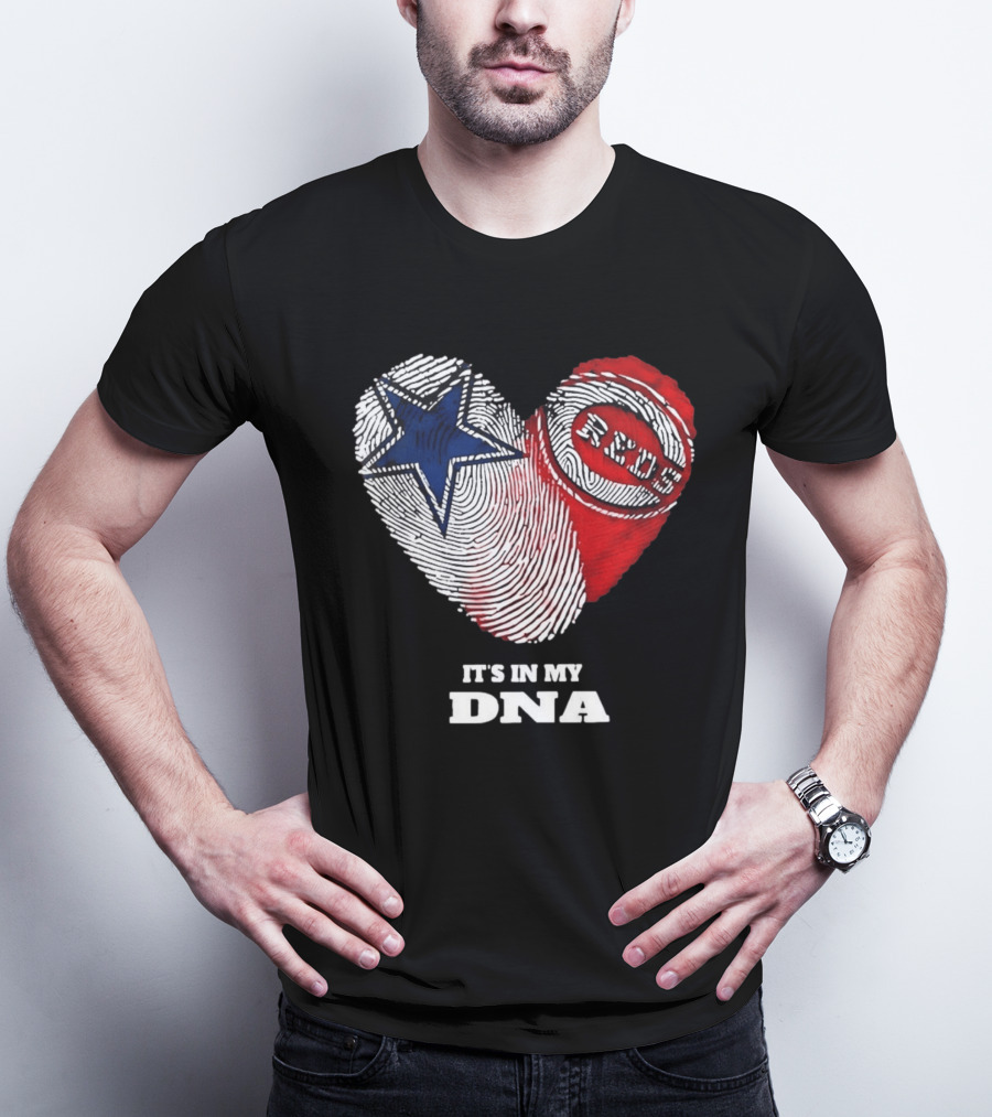 Dallas Cowboys Heart Cincinnati Reds It's In My DNA 2026 T-Shirt