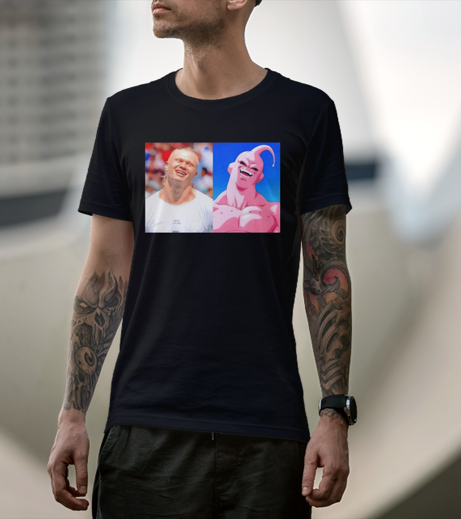 Erling Haaland Majin Buu Dragon Ball Z Comparison T-Shirt