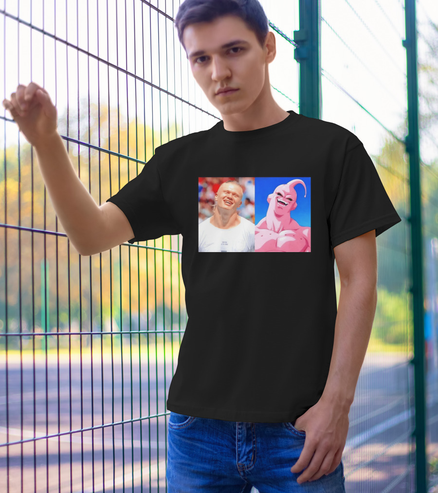 Erling Haaland Majin Buu Dragon Ball Z Comparison T-Shirt