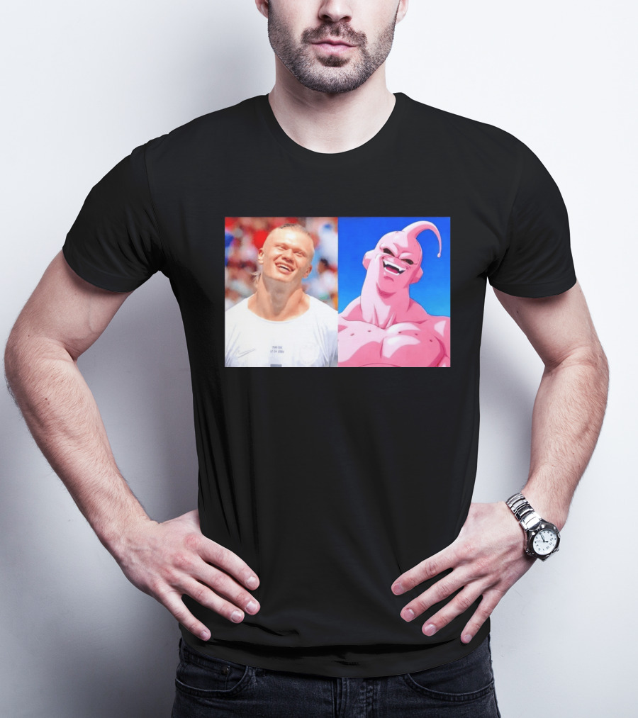 Erling Haaland Majin Buu Dragon Ball Z Comparison T-Shirt