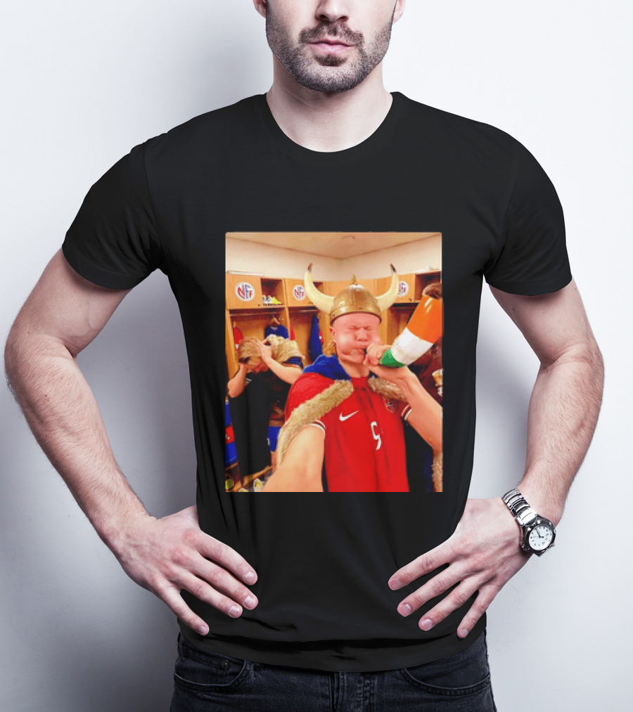 Erling Haaland Norway No 9 Viking Football Celebration Locker Room T-Shirt