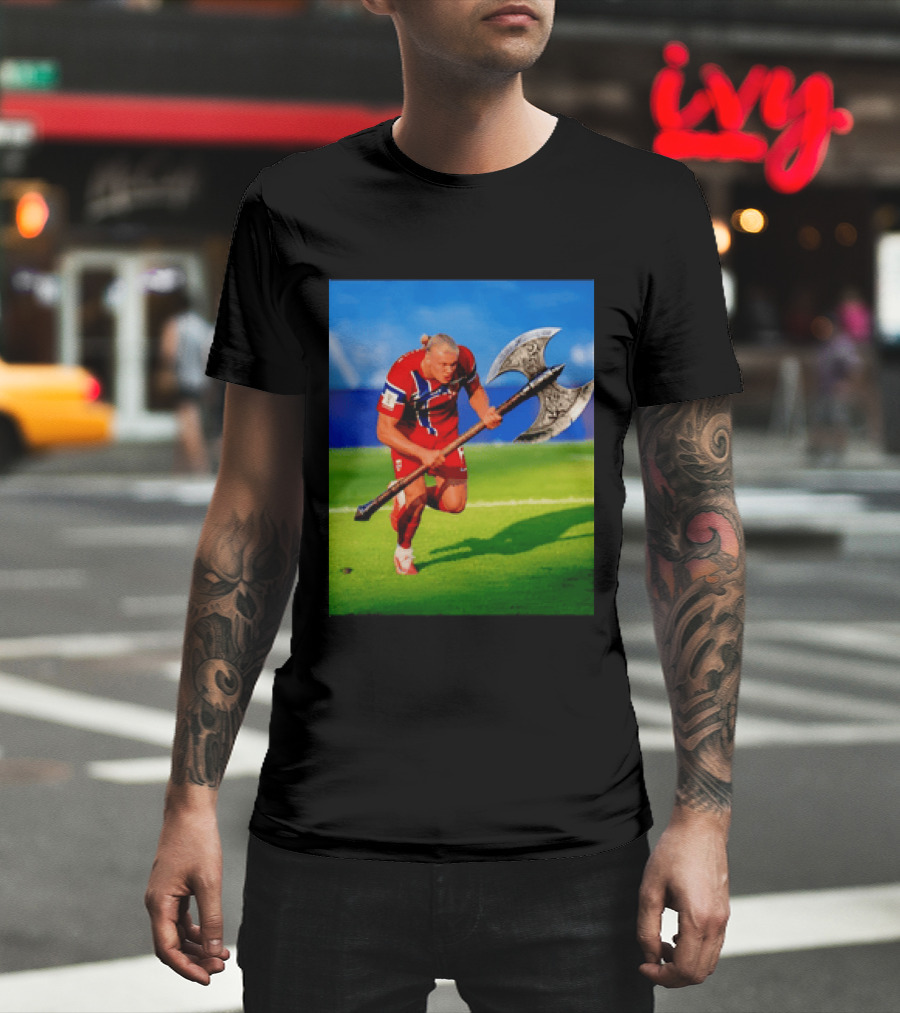 Erling Haaland Norway Viking Warrior Meme Football Team T-Shirt