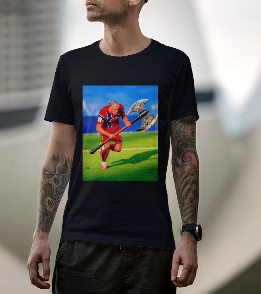 Erling Haaland Norway Viking Warrior Meme Football Team T-Shirt