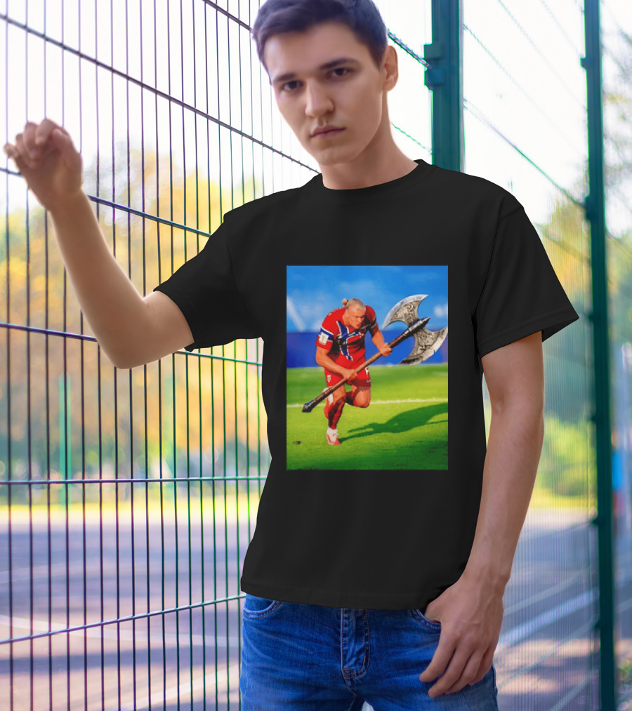 Erling Haaland Norway Viking Warrior Meme Football Team T-Shirt